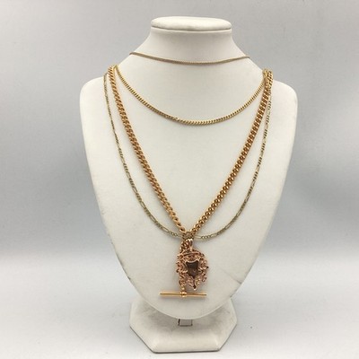 Bundle of 4 Gold Plated and Rolled Gold Chain Necklaces (J) S#8633 ...
