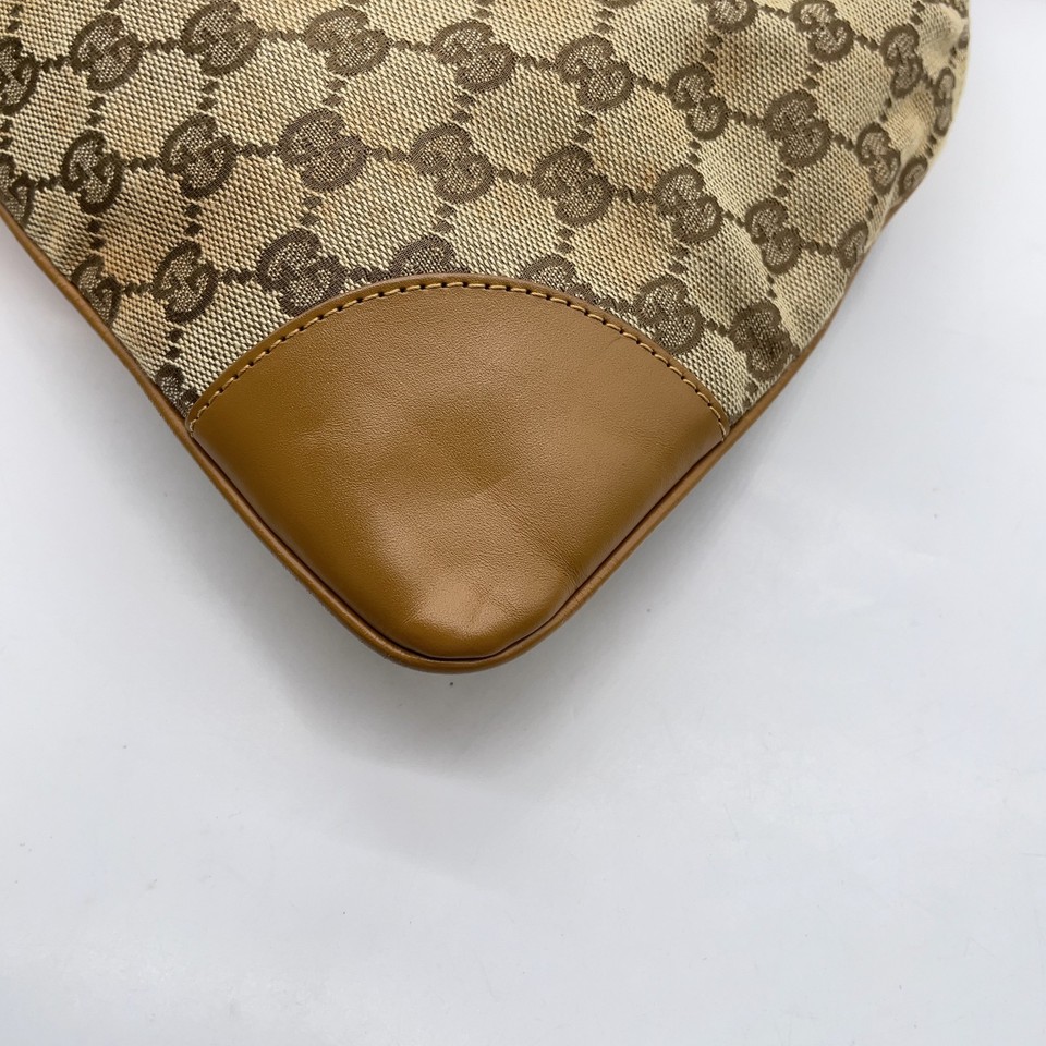 Auth Gucci Jackie GG Canvas Leather Red Beige001 4057 Handbag W/Bag ...