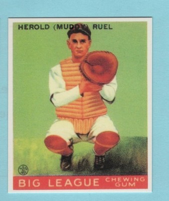 1933 Goudey Baseball Reprint # 18 Herold Ruel-- St. Louis Browns -- Box ...