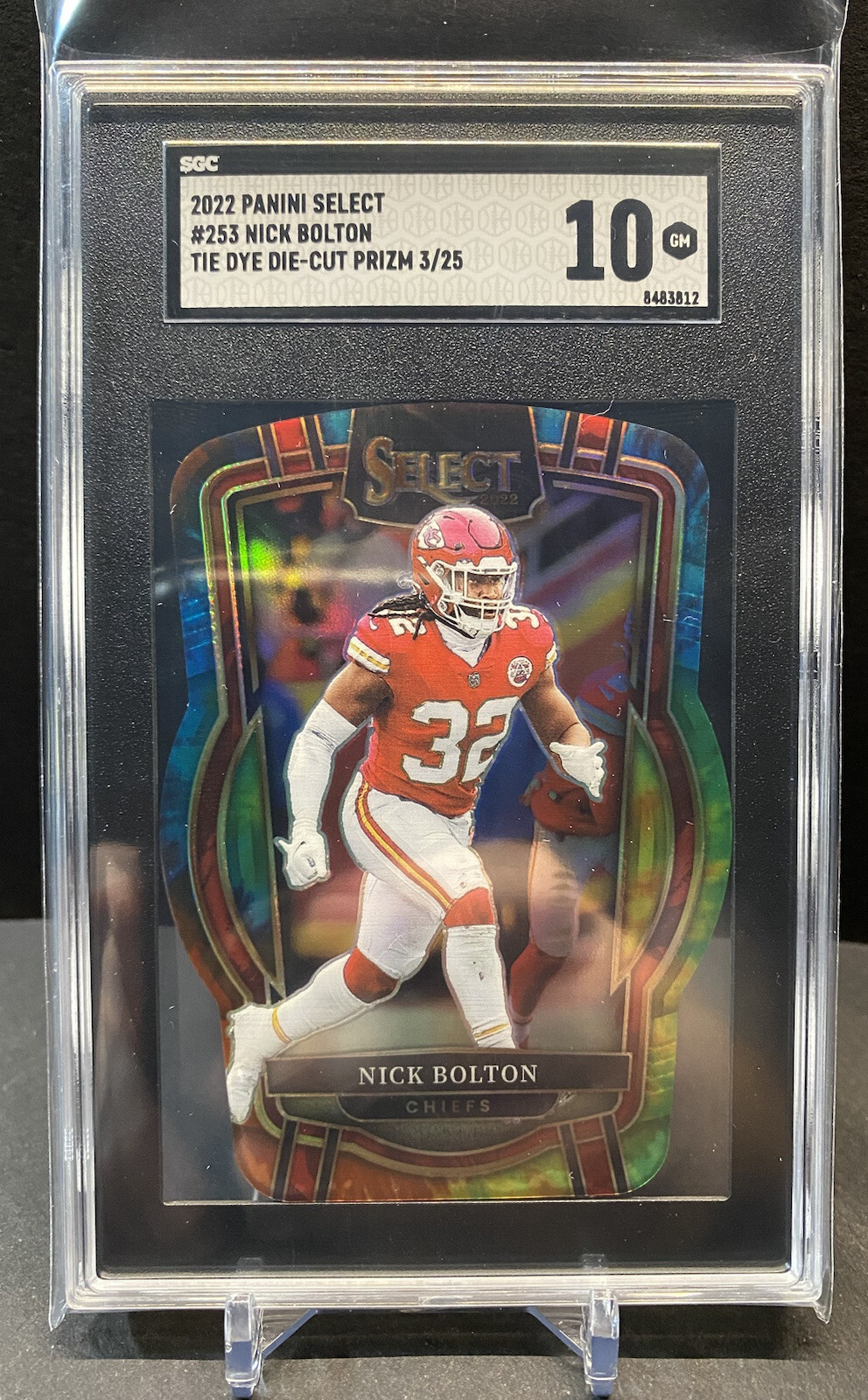 2022 Select Nick Bolton Club Level Tye Die 3/25 Die Cut Prizm SGC 10 ...