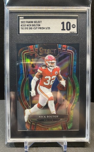 2022 Select Nick Bolton Club Level Tye Die 3/25 Die Cut Prizm SGC 10 ...