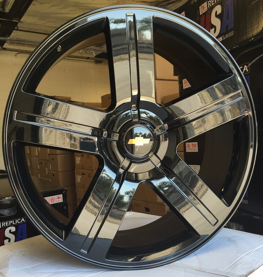 26'' Texas Gloss Black LTZ Chevy Wheels Tires Rims GMC SIERRA Chevy ...