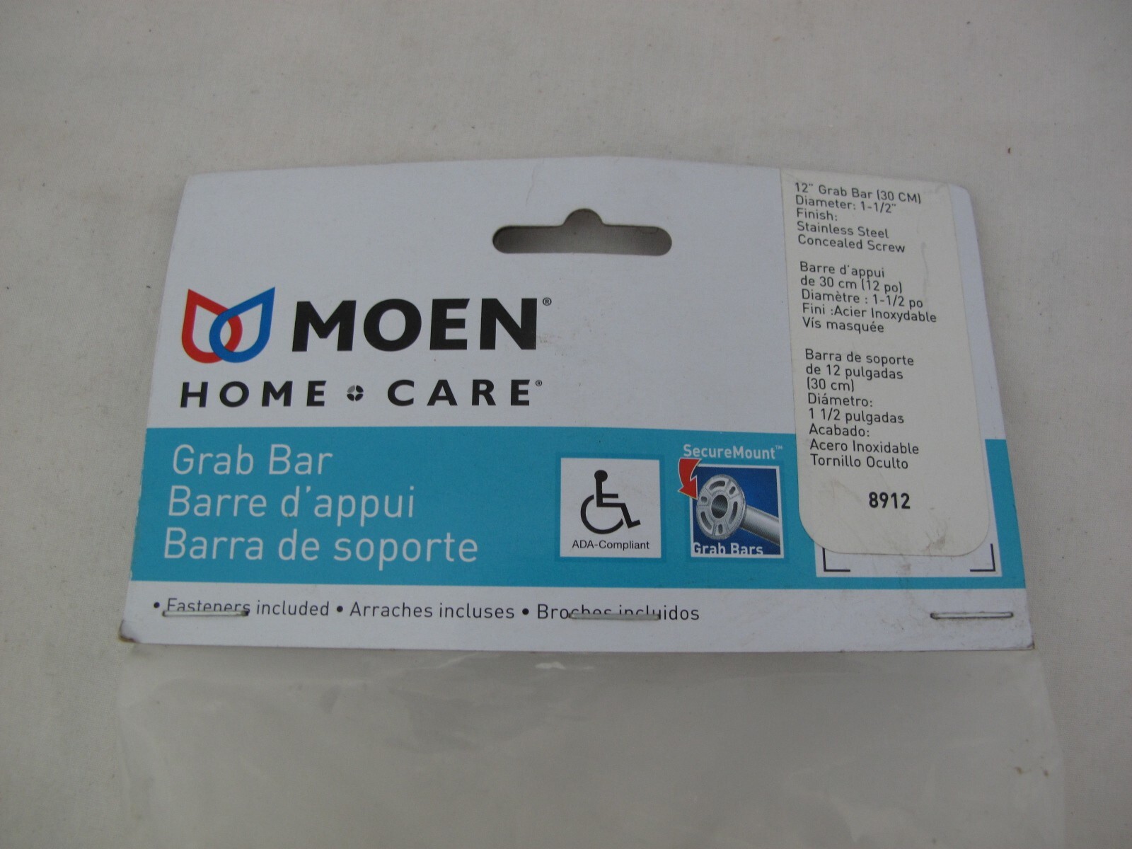 (1) NEW Moen Home Care 12" Grab Bar ADA Compliant - STAINLESS - 8912 | eBay