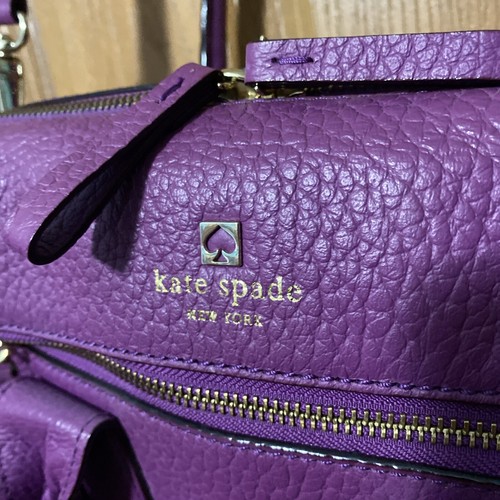 Kate Spade New York Purple Leather Satchel/Crossbody Fringe Zipper Pull ...