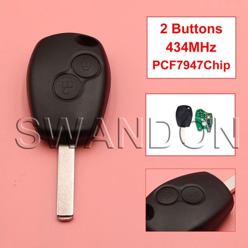 2 Button Remote Key Fob Shell For Renault Clio III Master Kangoo II ...