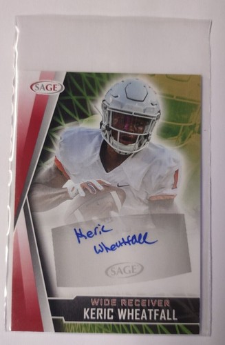 Keric Wheatfall - 2022 Sage Football AUTO RC- Philadelphia Eagles ...