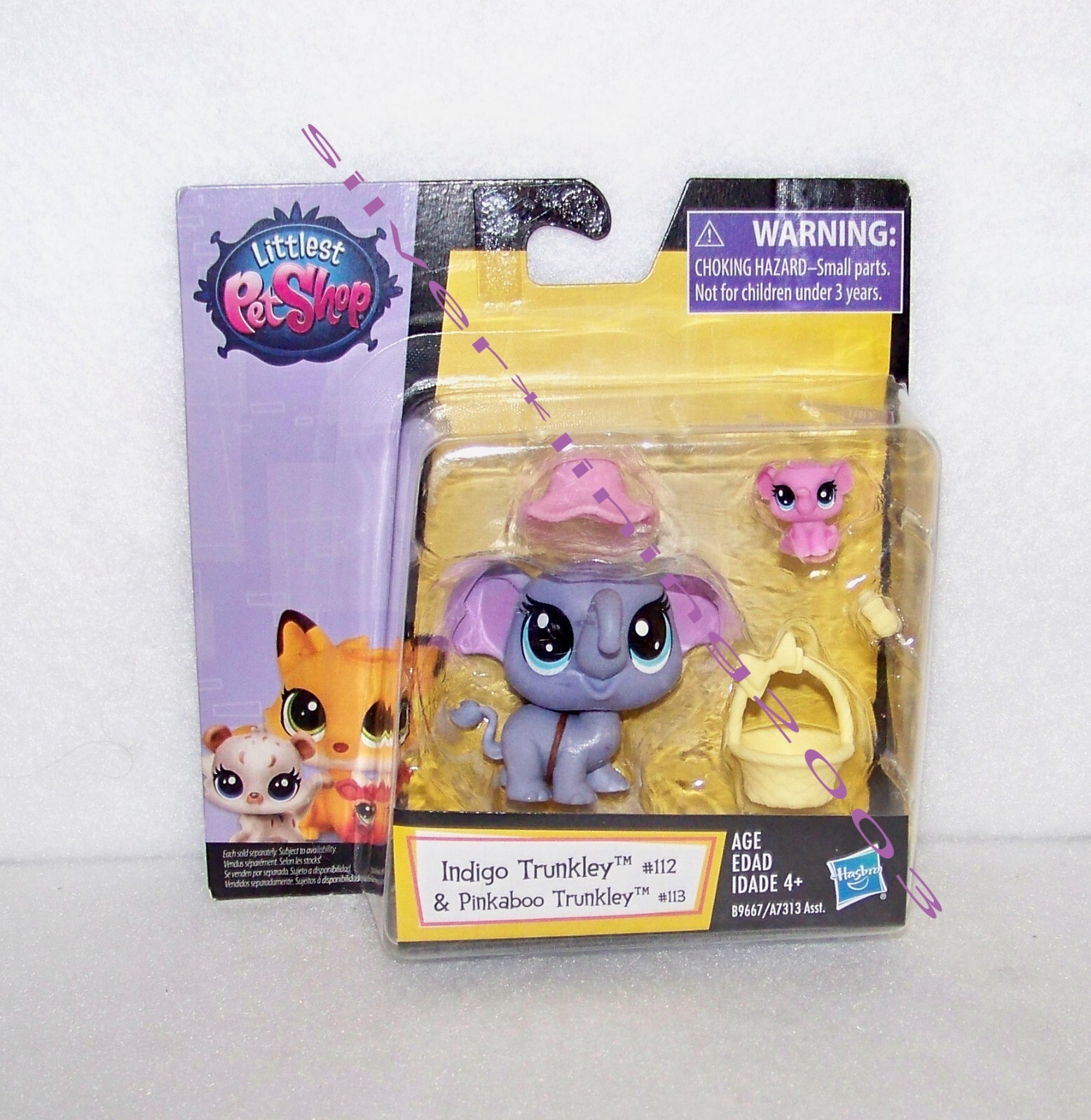 LITTLEST PET SHOP 2 in 1 2016 INDIGO TRUNKLEY # 112 & PINKADOO TRUNKLEY ...
