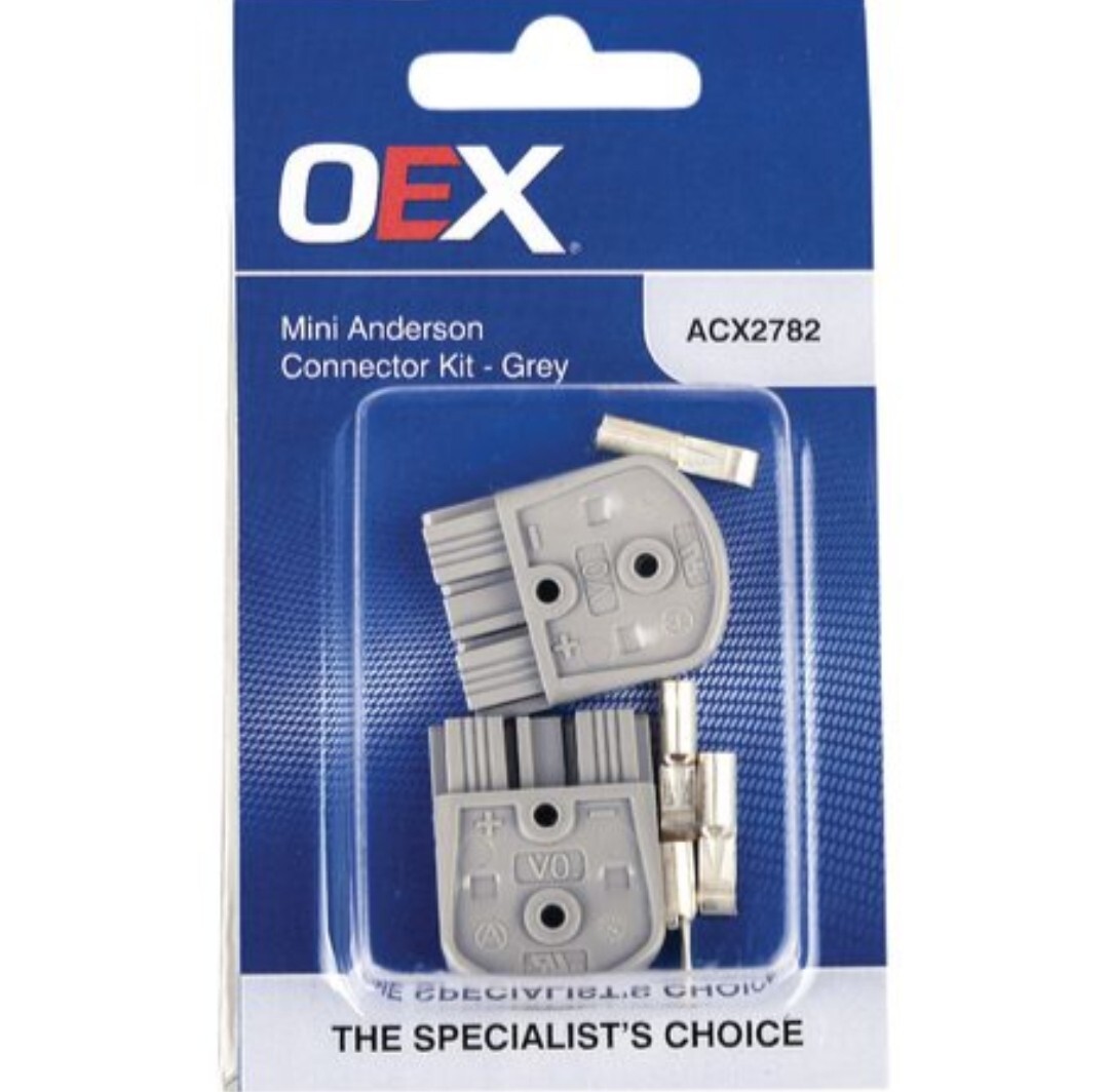 Mini Anderson Plug Connector Kit, 35A Grey - 2 Housings and 4 Contacts ...