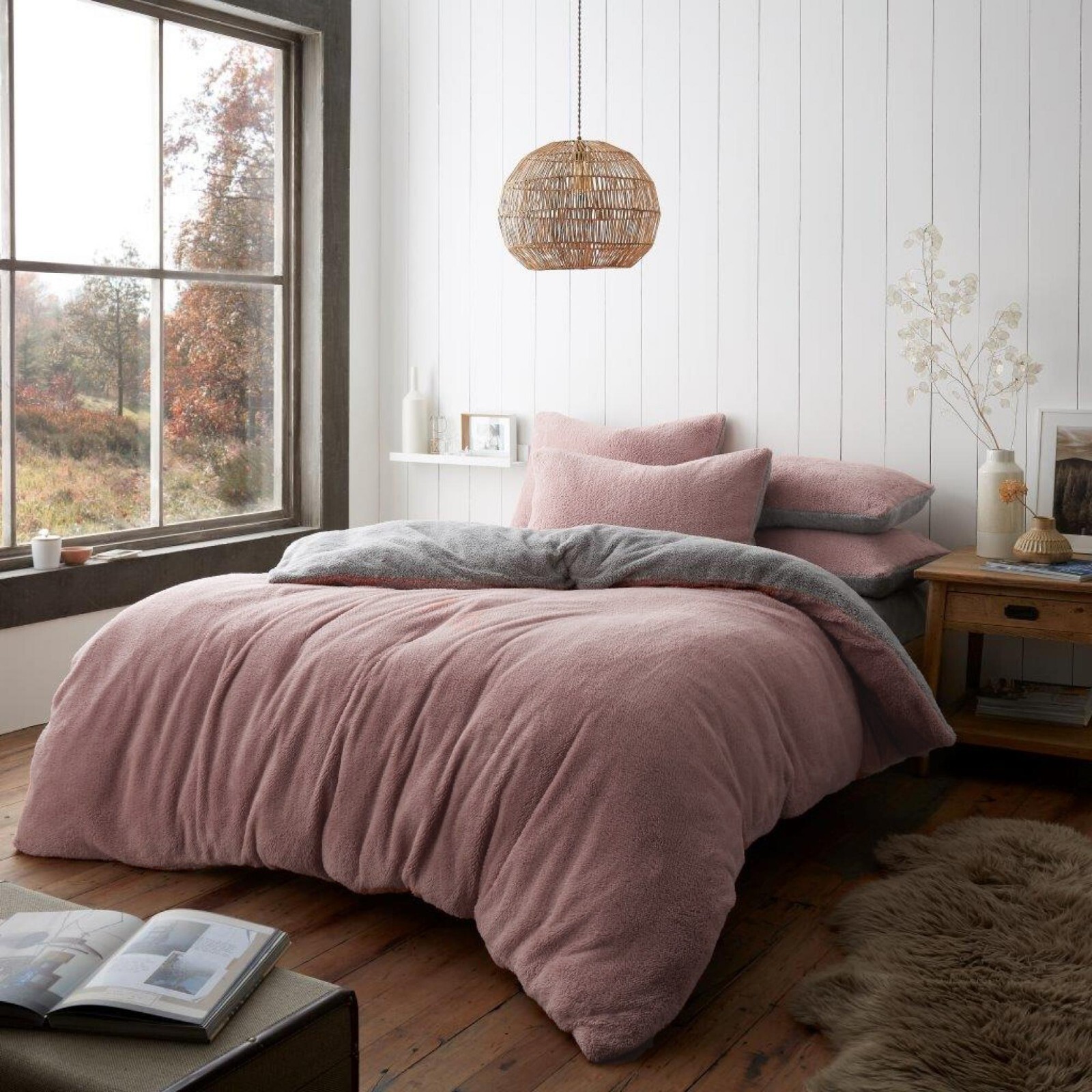 Reversible Teddy Bear Duvet Cover Set Sherpa Fleece Bedding Quilt ...