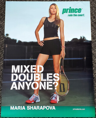 Maria Sharapova MIXED DOUBLES Prince Tennis 2006 18x24 Vintage Original POSTER | eBay