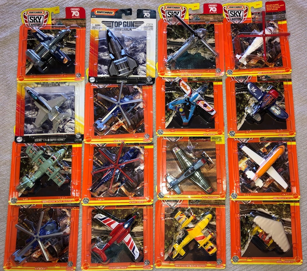 SKY BUSTERS MATCHBOX 70 YEARS OF COLLECTING AIRPLANES HELICOPTERS JETS ...