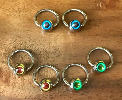 10pcs Eyeball Logo Captive Bead Rings Wholesale CBR Body Jewelry | eBay