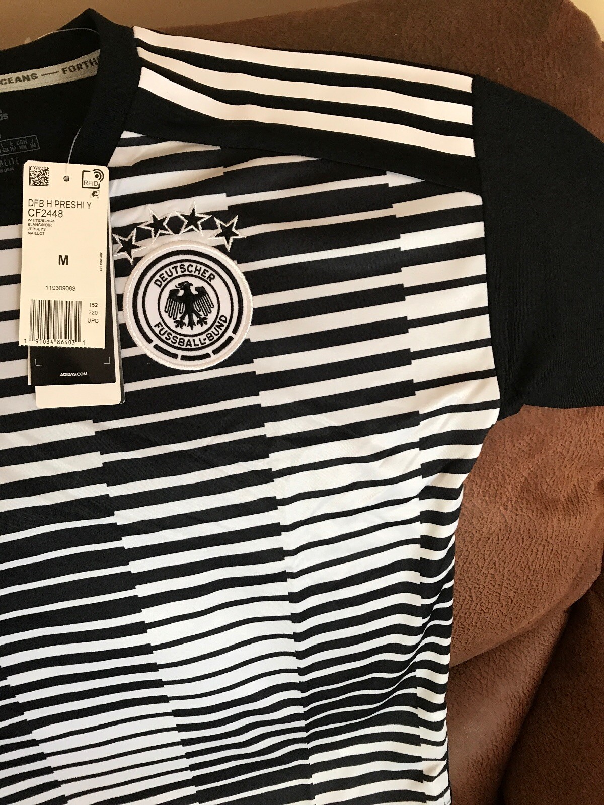 Adidas Germany Deutcher Fussball-bund Training Soccer Jersey NWT Size M ...