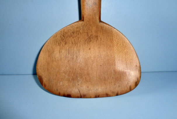 ANTIQUE EARLY WOODEN BUTTER PADDLE SPADE LARGE PRIMITIVE KITCHEN BOWL ...
