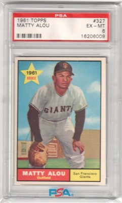 MATTY ALOU 1961 Topps #327 PSA 6 EX-MT - GIANTS | eBay