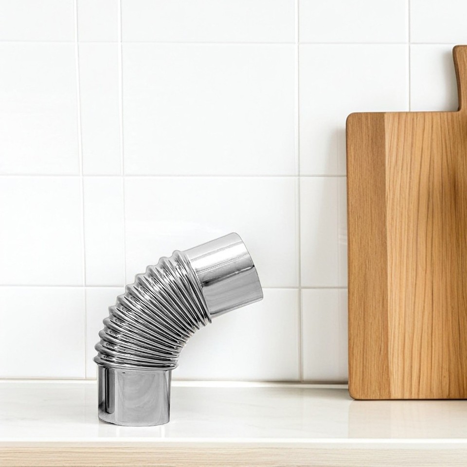 3 Pcs 90 Degree Elbow Connector Tube Extension Chimney Stove Pipe ...