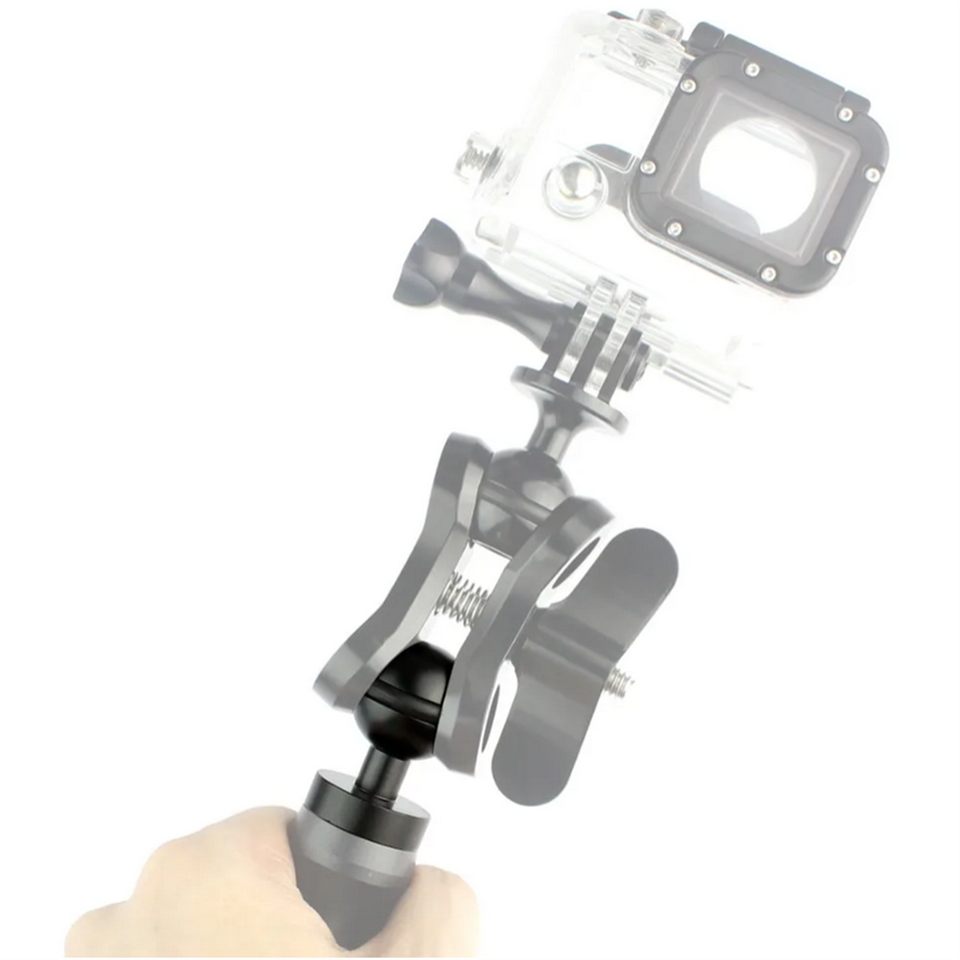 Black 1/4 3/8 Hole 1" Ball Head Mount For Gopro Camera Underwater ...