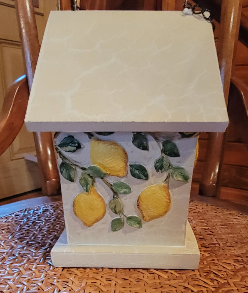 Country Rustic Wooden Birdhouse w/Lemon & Vine Accents 8.5" (AB2) | eBay