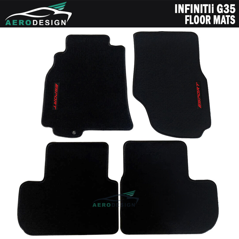 Fits 03-07 INFINITI G35 Coupe Black Nylon Floor Mat Carpet Front Rear ...