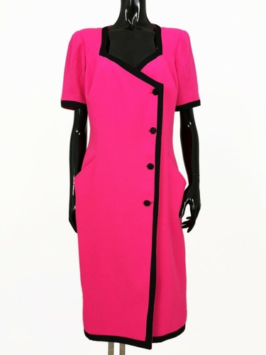 Vintage Emanuel Ungaro Parallele Pink Dress Crepe Luxury Size 12 | eBay