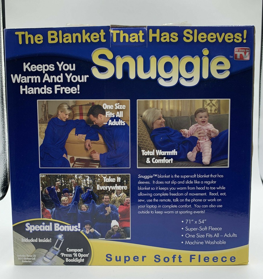 The Original Snuggie Blanket Blue Fleece With Sleeves Open Box | eBay