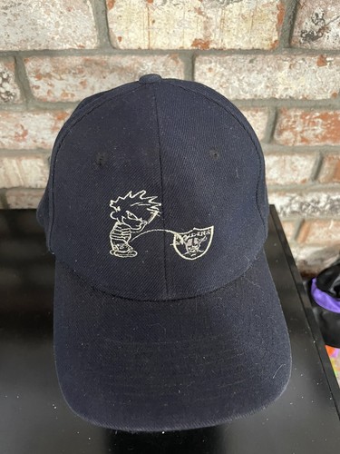 Vintage Calvin And Hobbes Peeing Pissing On Raiders Logo Snapback Hat ...