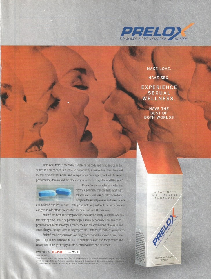 2005 Prelox Dietary Supp Original PRINT AD 21x27cm Sexy Couple Kiss FHM ...