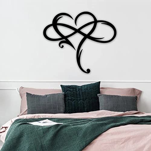 AOOLVY Infinity Heart Wall Decor, Unique Infinity Heart Metal Art Wall ...