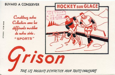 BUVARD / CHAUSSURE / PATE GRISON / SPORT / HOCKEY SUR GLACE | eBay