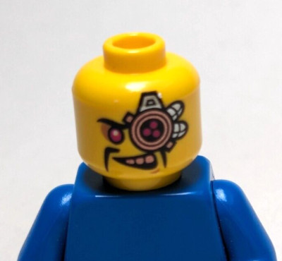 Lego - Minifigure Head - Red Robot Cyborg Eye, Moustache, Smile | eBay