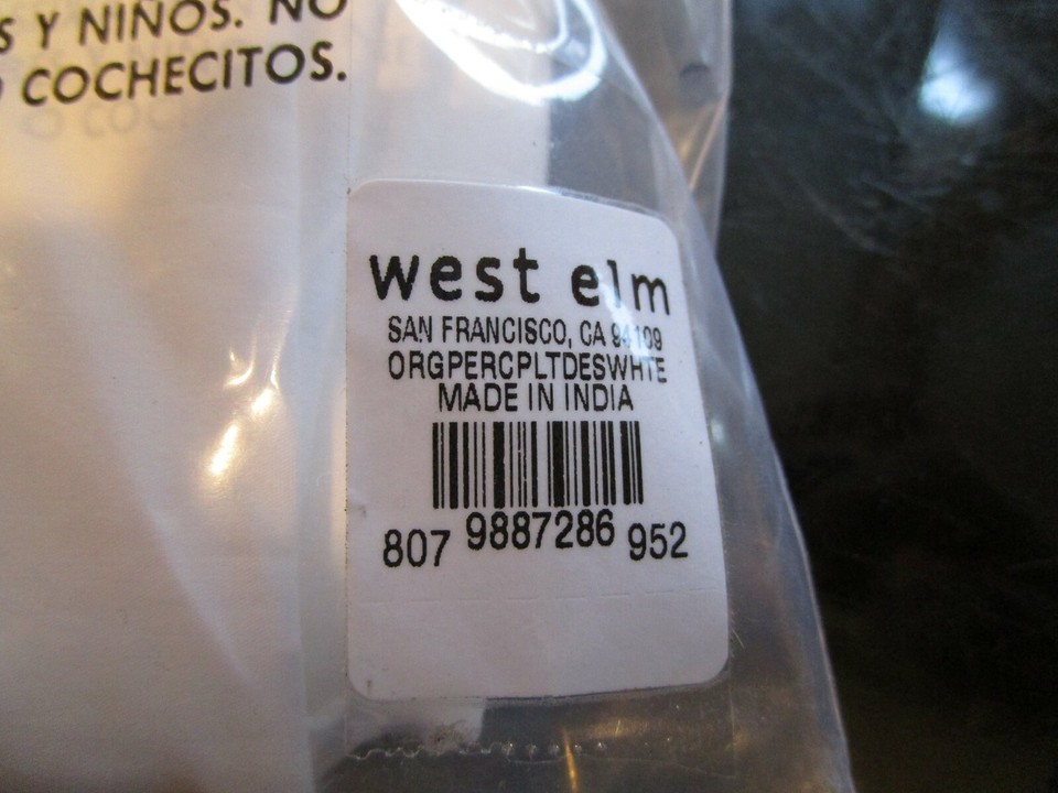 West Elm 400TC Percale Pleated Euro Sham White New wo tag | eBay