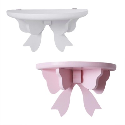 Wood Wall Shelves Bow Shaped Floating Shelf Rustic Wall Display Shelf ...