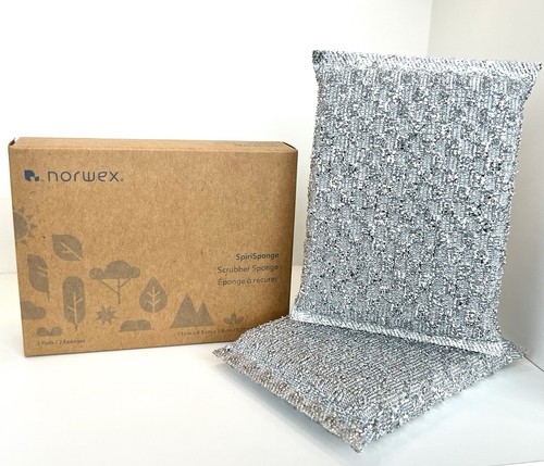 NEW Norwex Spirisponges Scrubber Sponge Pack Set of 2 Scrub Pad Kitchen ...