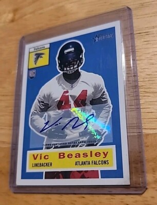2015 Topps Heritage Vic Beasley Base Auto #26 Atlanta Falcons RC | eBay