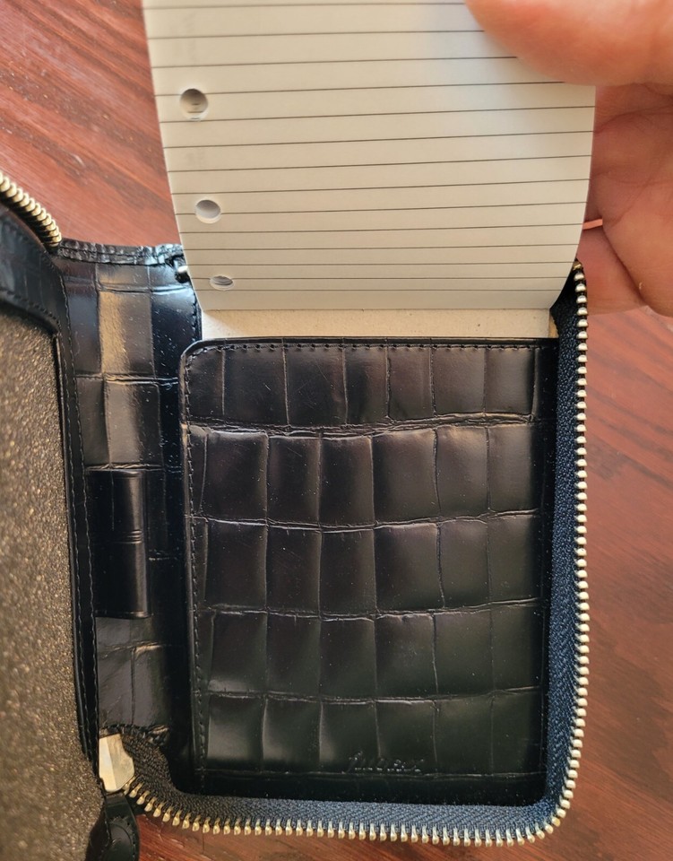 Filofax Pocket Balmoral, Black Leather, Zippered PDA Holder, NIB ...