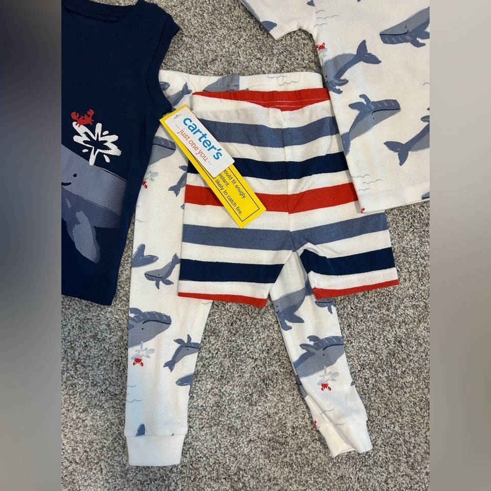 Carter's Whale Print 4 pc. Pajama Set - Navy and White size 18 months ...