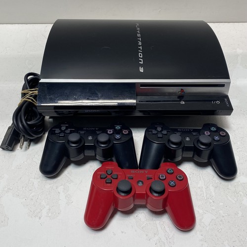 Sony Playstation 3 CECHG01 Console and Lot of 3 Controllers FOR PARTS ...