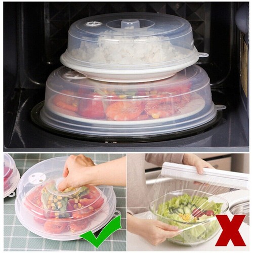 New Kitchen Tools Disk Cover Food Cover Microwave Steam Vent Clear Lid ...