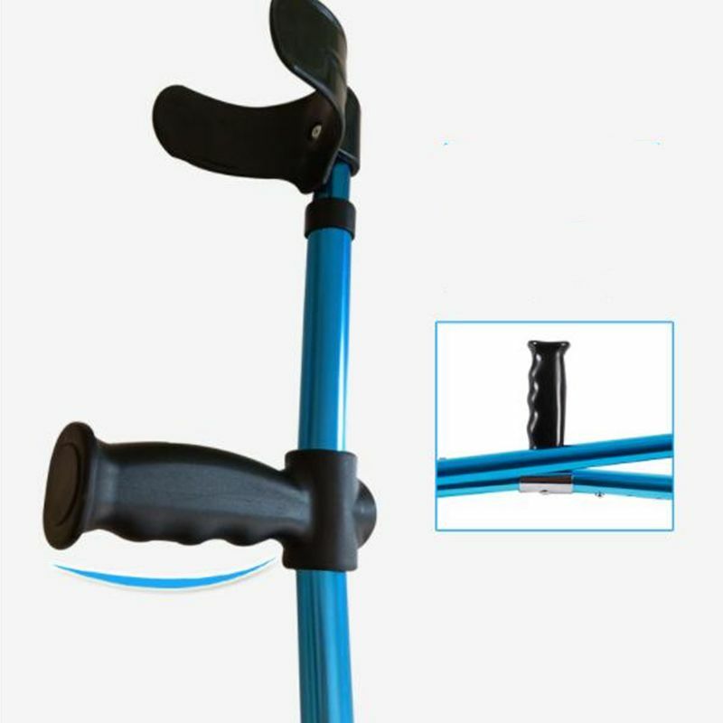 Height Adults Foldable Heavy Duty Walking Forearm Crutch Stick Aluminum ...