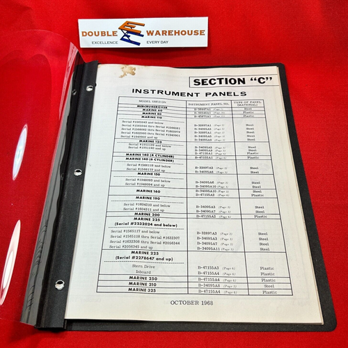 October 1968 MerCruiser Instrument Panels Manual Section C, Mercury 90 ...