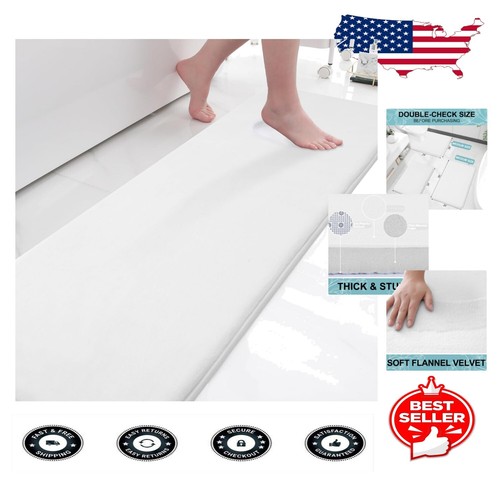 Elegant 47x20 Memory Foam Bath Rug - Quick Dry, Non-Slip for Bathroom ...