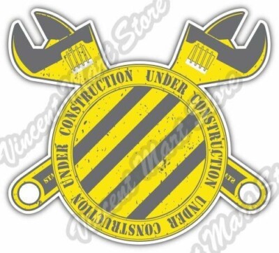 Stamp Under Construction Repair Car Bumper Window Vinyl Sticker Decal 5 ...