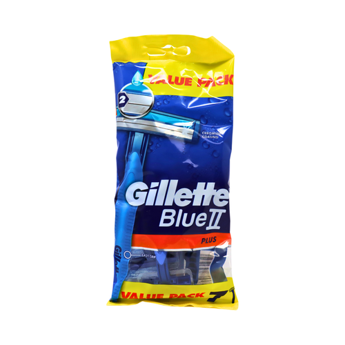 GILLETTE Blue 2 Plus Disposable Razor with Aloe Lubricating Strip - 7 ...