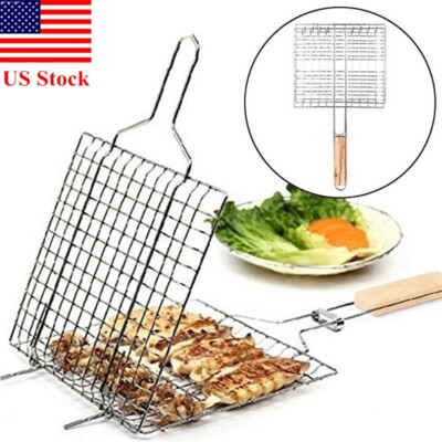 Fish Grill Basket Fish Basket for Grilling Easy Flip Stainless Steel ...