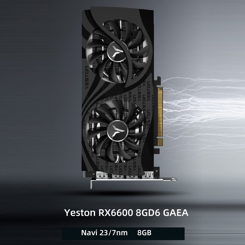 Yeston RX6600-8G D6 GAEA Gaming Graphics 8G/128bit/GDDR6 Memory 2 W2V9 ...