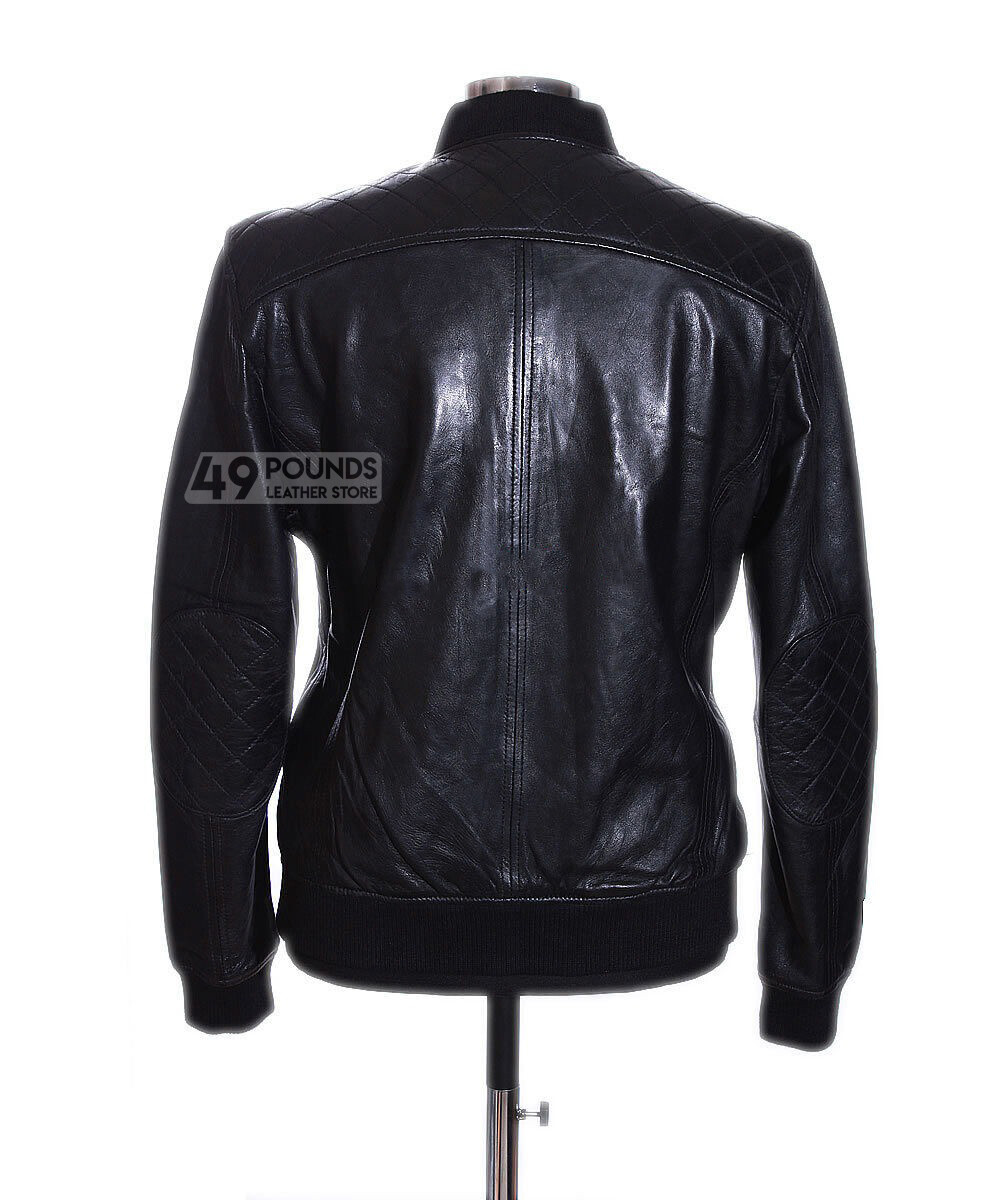 Mens 70'S RETRO BOMBER JACKET CLASSIC STYLE REAL SOFT LEATHER NB-OZ ...
