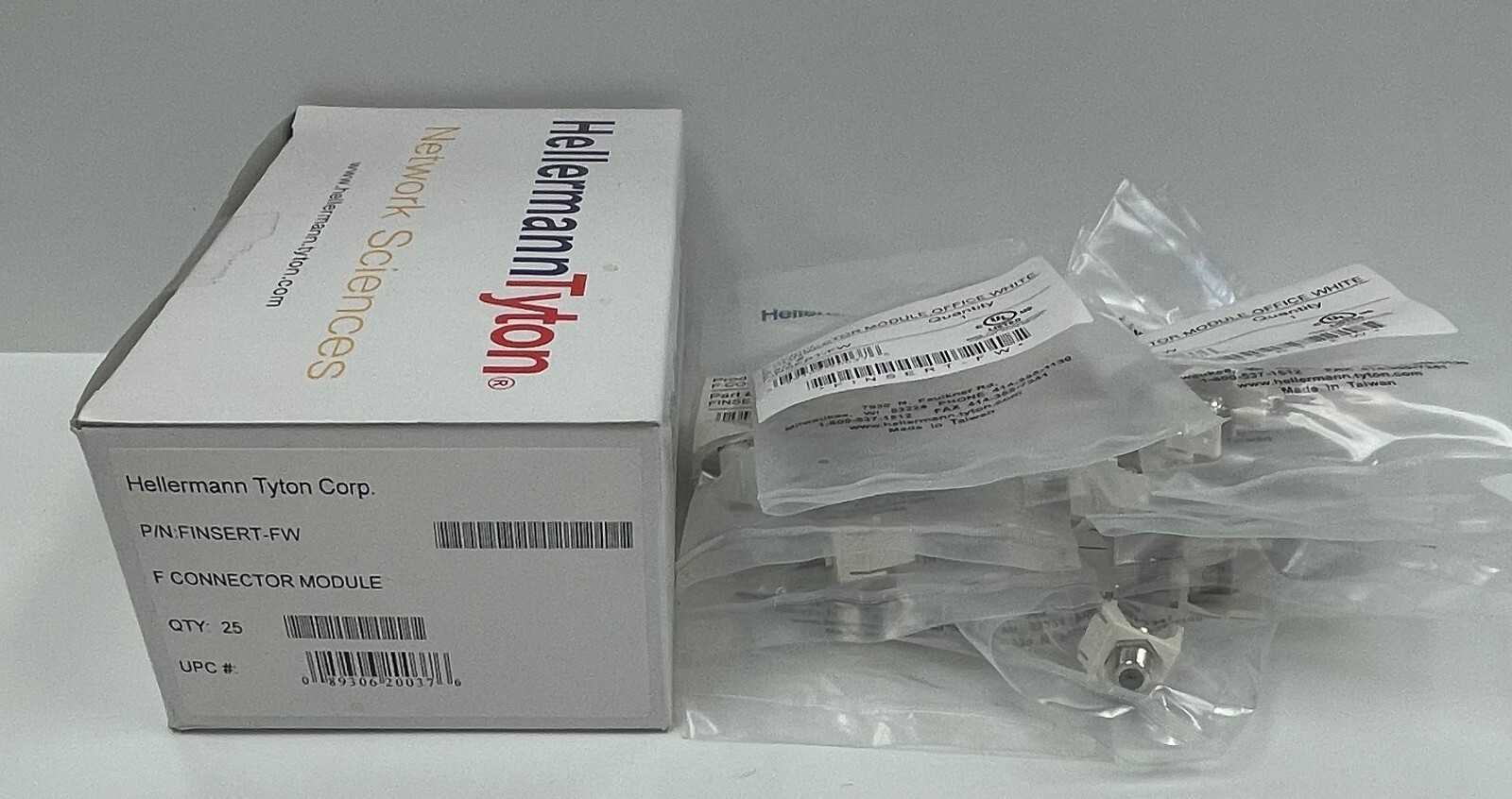Hellermann Tyton FINSERT-FW, F-Connector Insert, Office White, Lot of 34 | eBay