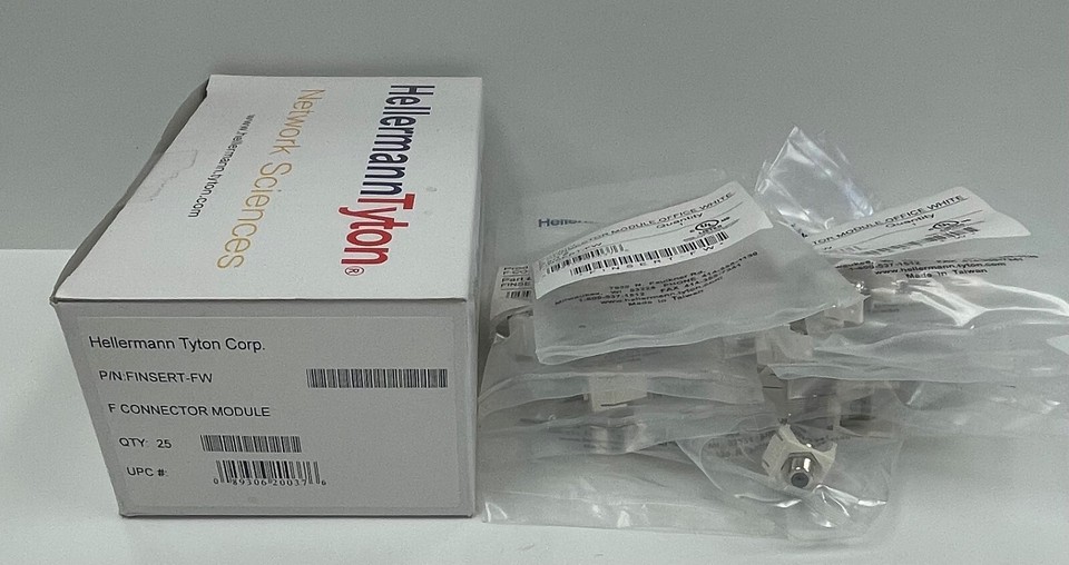 Hellermann Tyton FINSERT-FW, F-Connector Insert, Office White, Lot of 34 | eBay