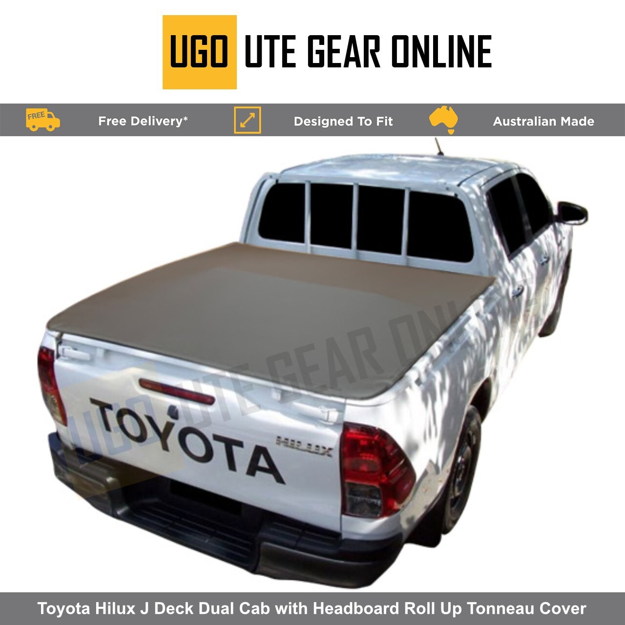 Roll Up Tonneau Cover for Toyota Hilux J Deck Dual Cab w/Headboard Oct ...