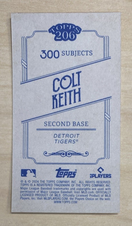 COLT KEITH RC - 2024 Topps 206 (T206) [Base] - #232 - DETROIT TIGERS | eBay